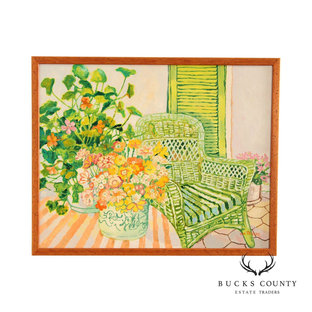 Lloyd Van Pitterson Porch Still Life Original Oil Painting, Custom ...