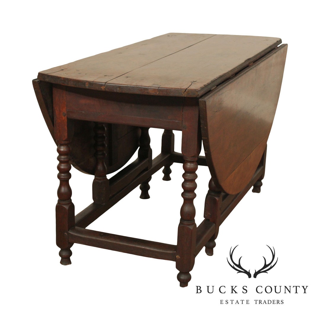 Antique 18th Century English Walnut Drop Leaf Table - Etsy