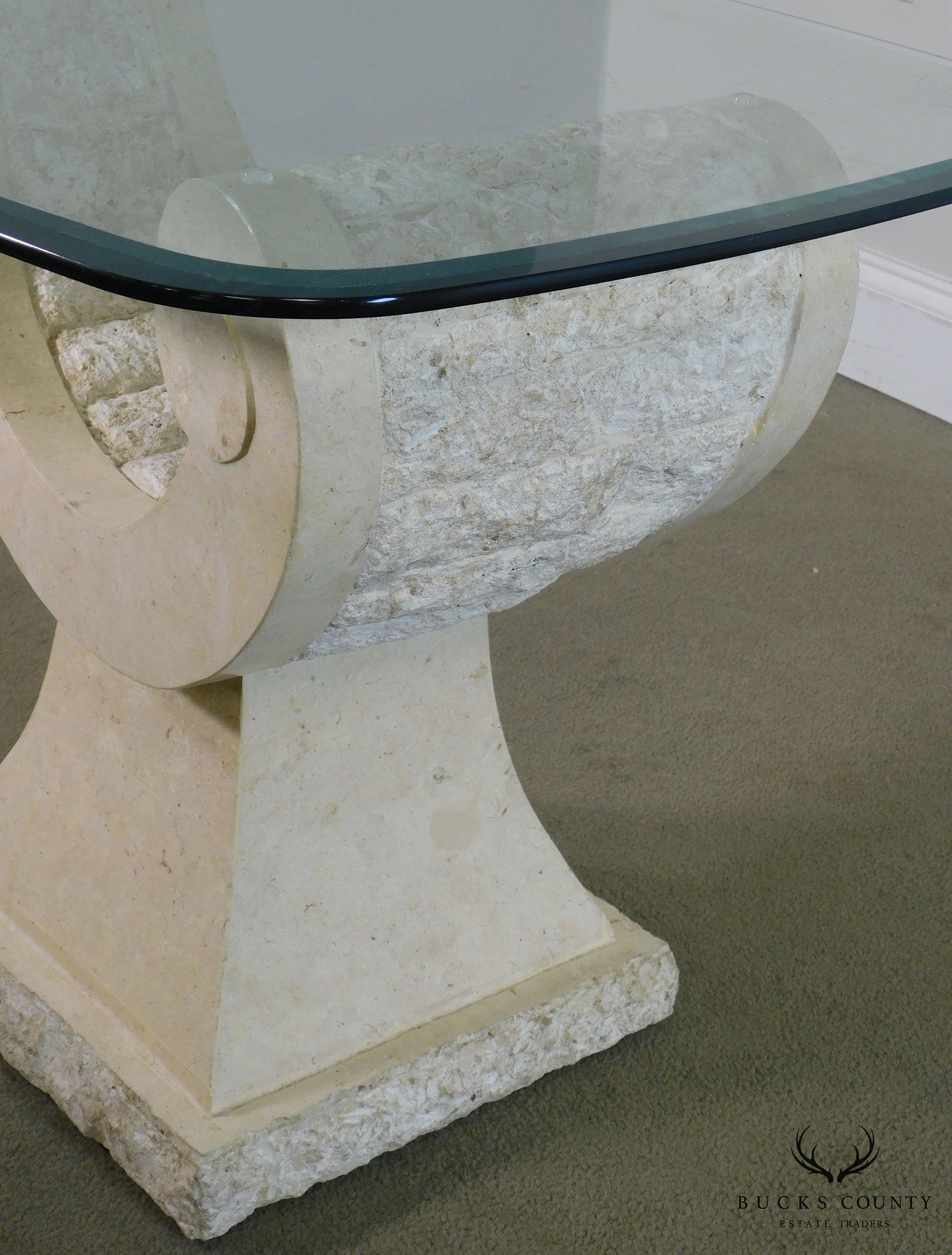 Postmodern Tessellated Marble Glass Top Side Table - Etsy