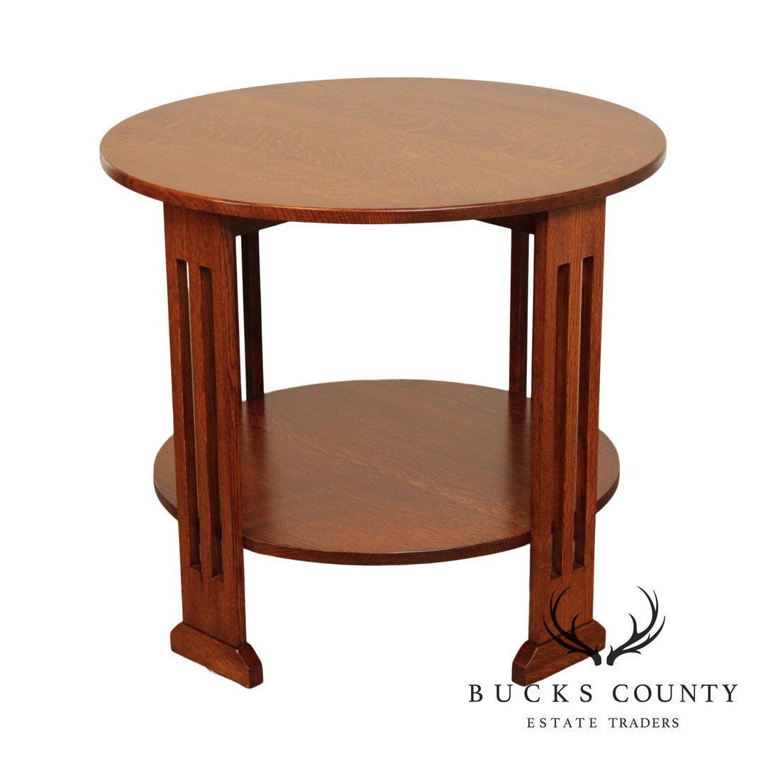Custom Quality Mission Style Oak Round Side Table - Etsy