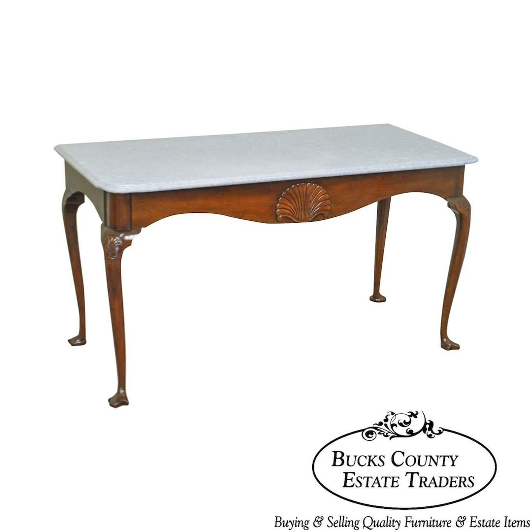 Kittinger Colonial Williamsburg CW155 Mahogany Marble Top Mixing Table ...