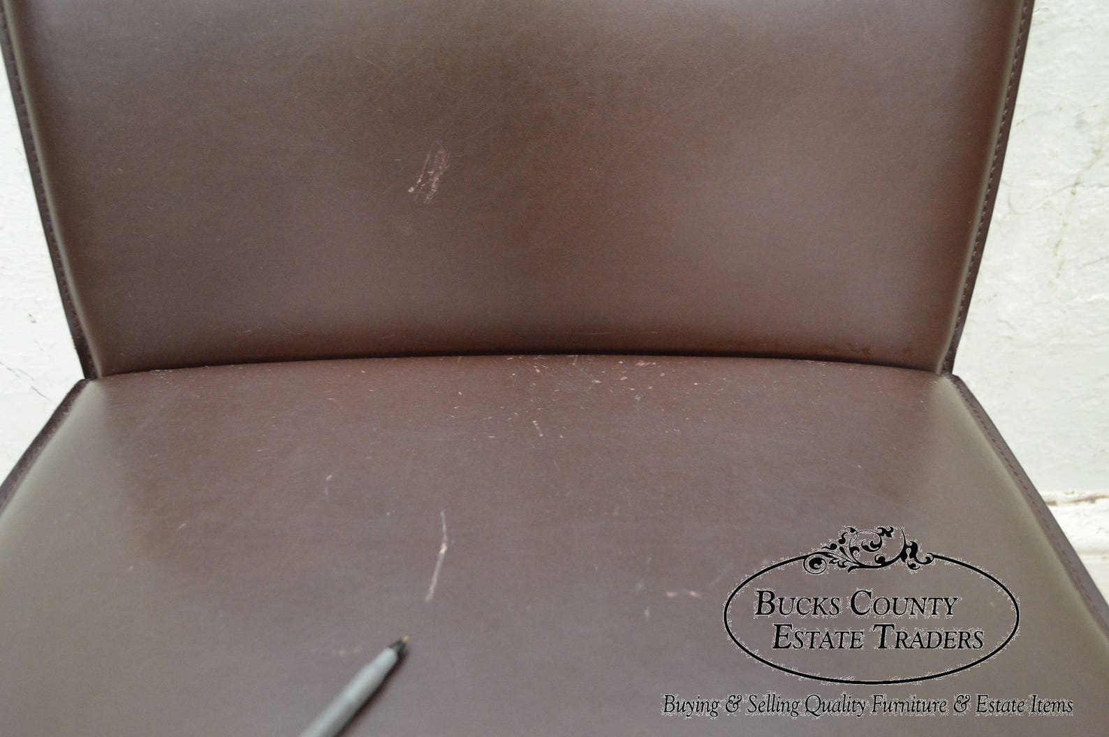 Maria Yee Set of 12 Brown Leather Dining Chairs | Etsy