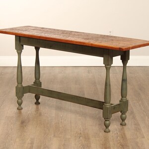 Country Farmhouse Style Hand Crafted Green Painted Console or Sofa ...