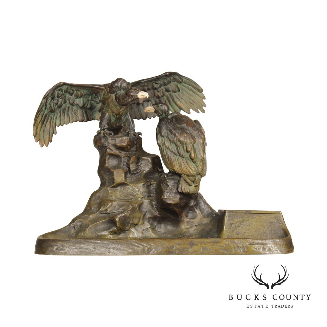 Antique Austrian Sculptural Condor Bronze Inkwell - Etsy