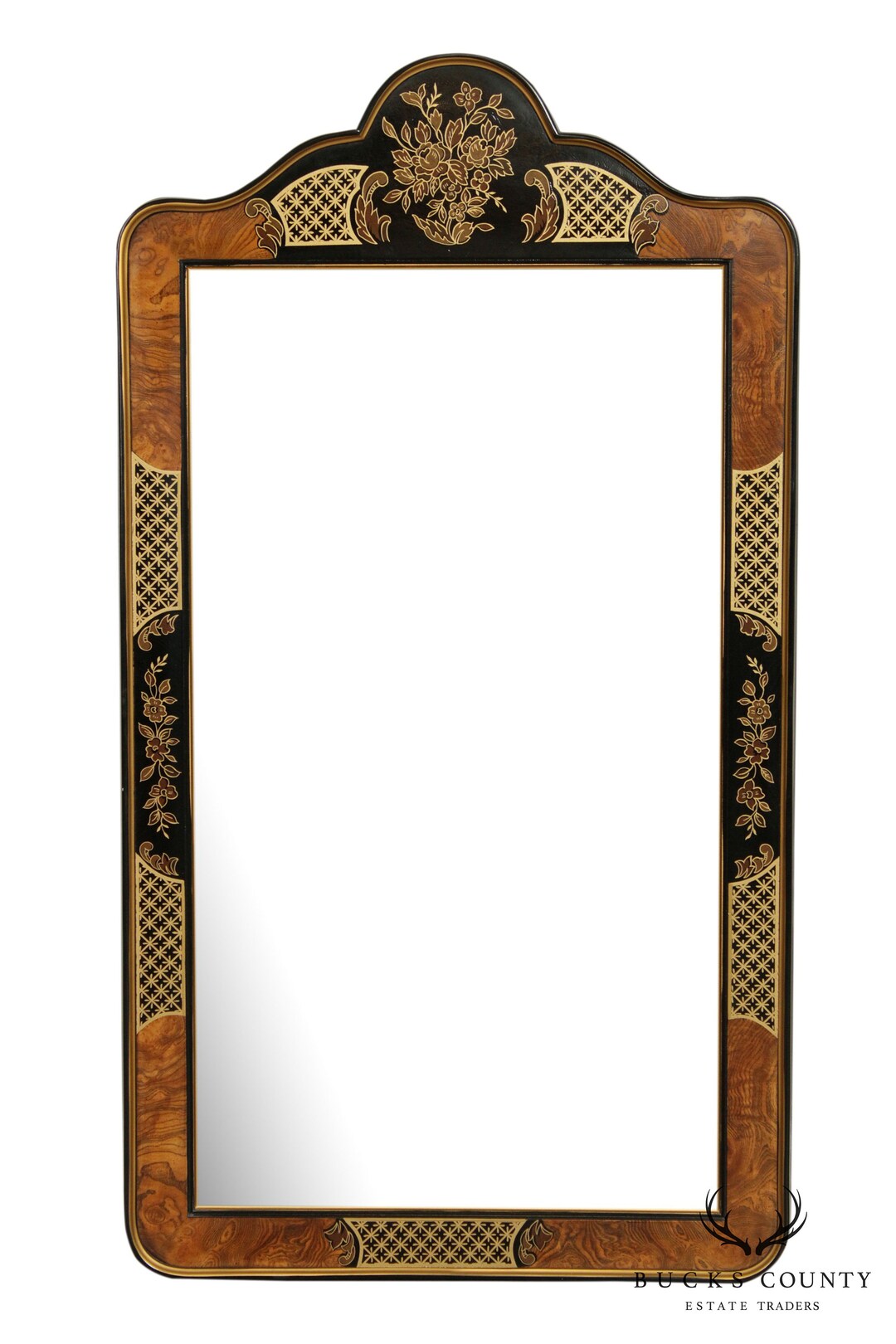 Drexel ET Cetera Burl Wood, Chinoiserie Painted Beveled Wall Mirror - Etsy