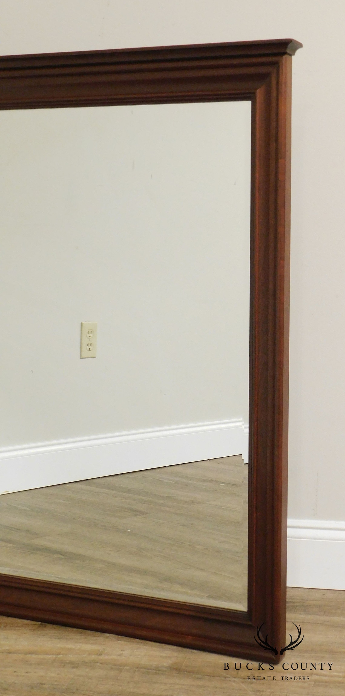 Traditional Cherry Wood Frame Beveled Mirror - Etsy