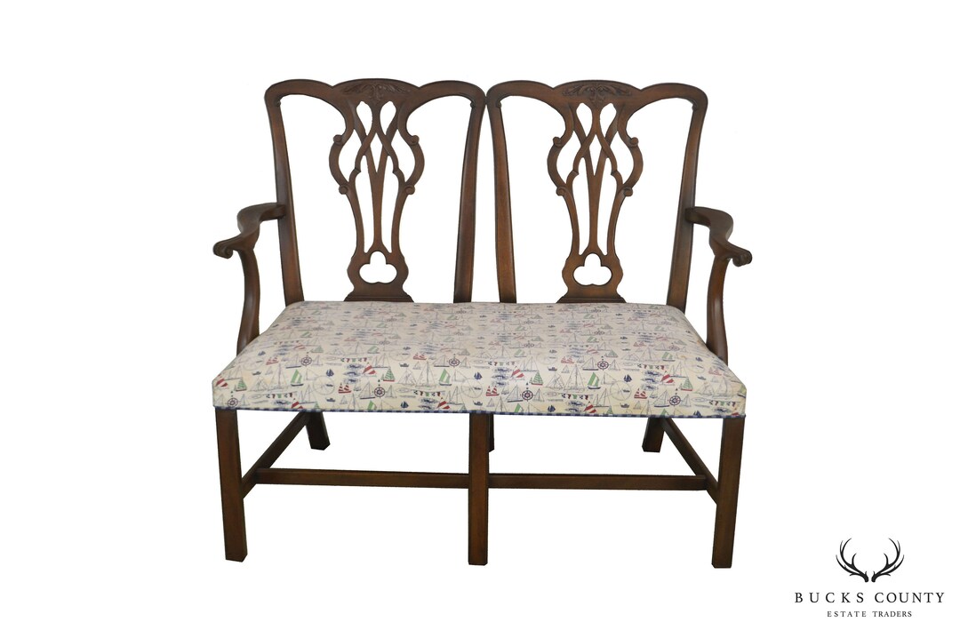 Kittinger Chippendale Style Mahogany Double Back Settee A - Etsy