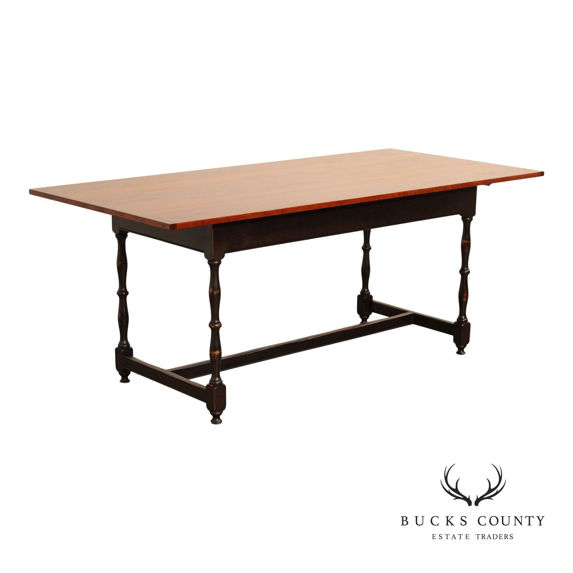 D.R. Dimes Farmhouse Style Cherry Top Dining Table - Etsy