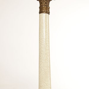 French Neoclassical Style Pair Brass Column Table Lamps - Etsy