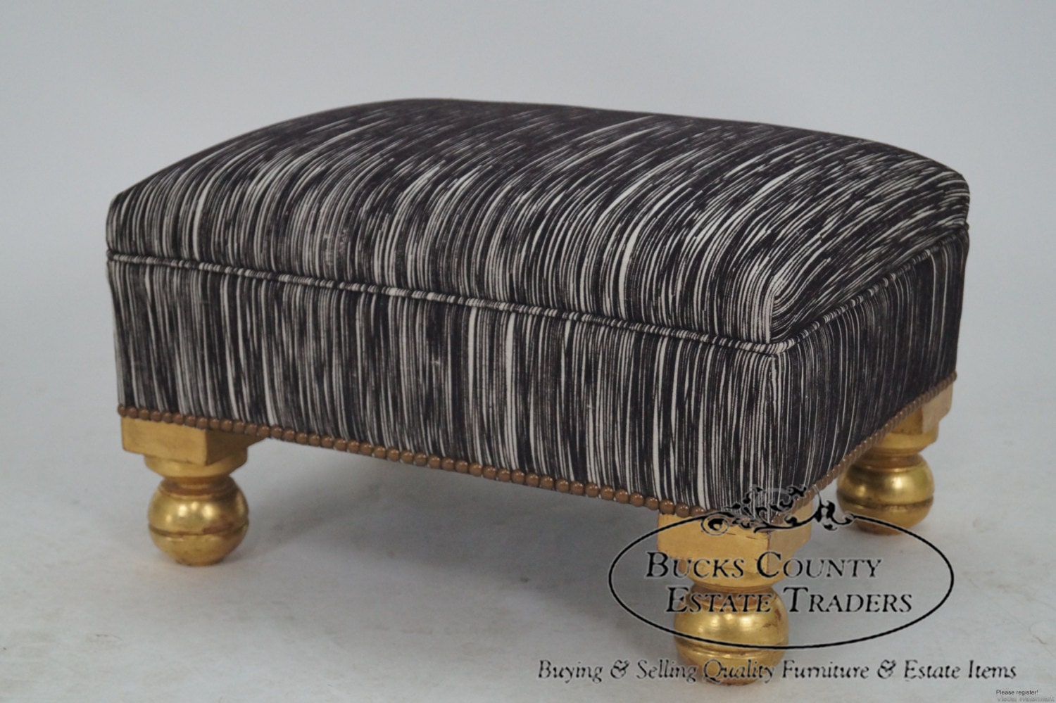 Antique Italian Gilt Ottoman W/ New Upholstery - Etsy