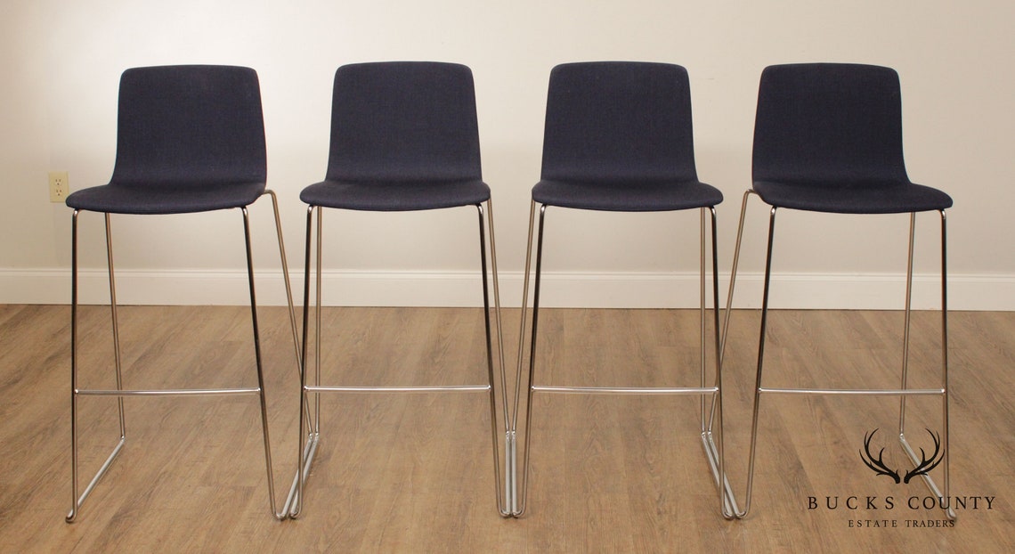 Arper Set 4 Italian Chrome Base Aava Bar Stools A - Etsy