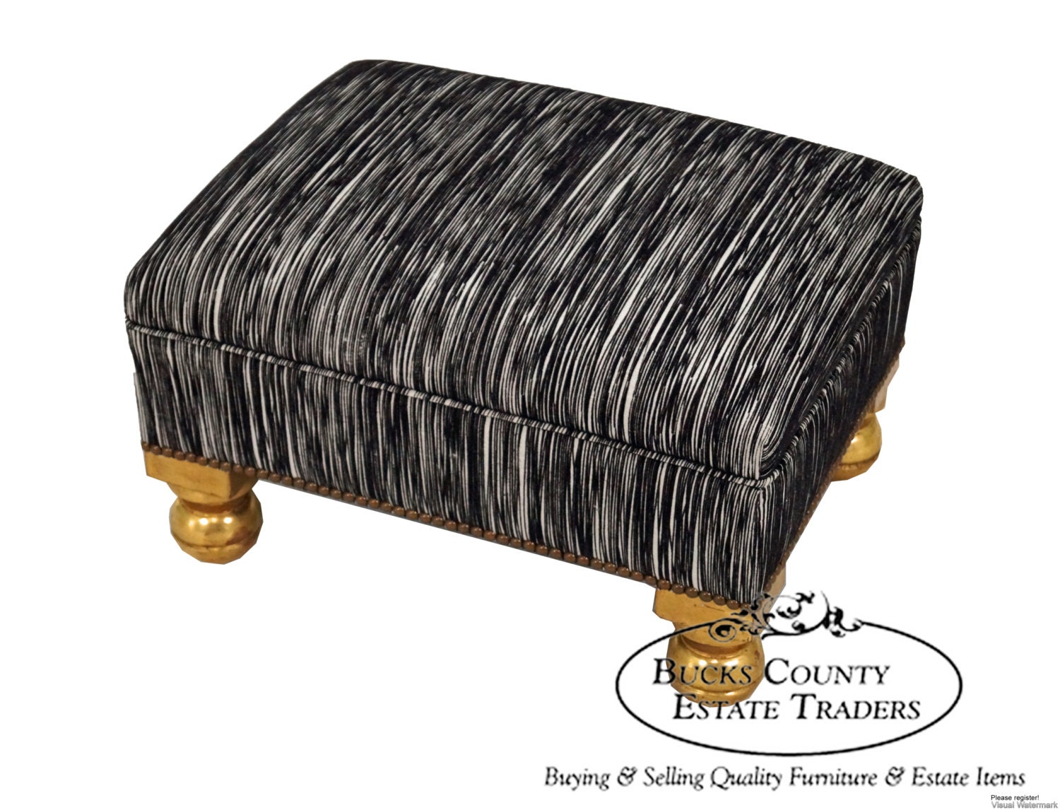 Antique Italian Gilt Ottoman W/ New Upholstery - Etsy