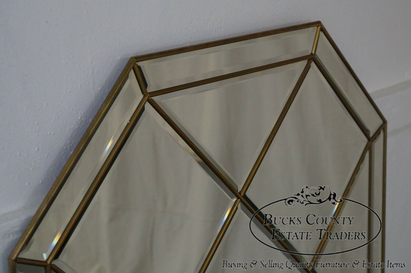 Brass Frame Harlequin Pattern Beveled Glass Mirror - Etsy