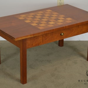 Hand Crafted Solid Cherry Wood Checkerboard Top Game Table by - Etsy