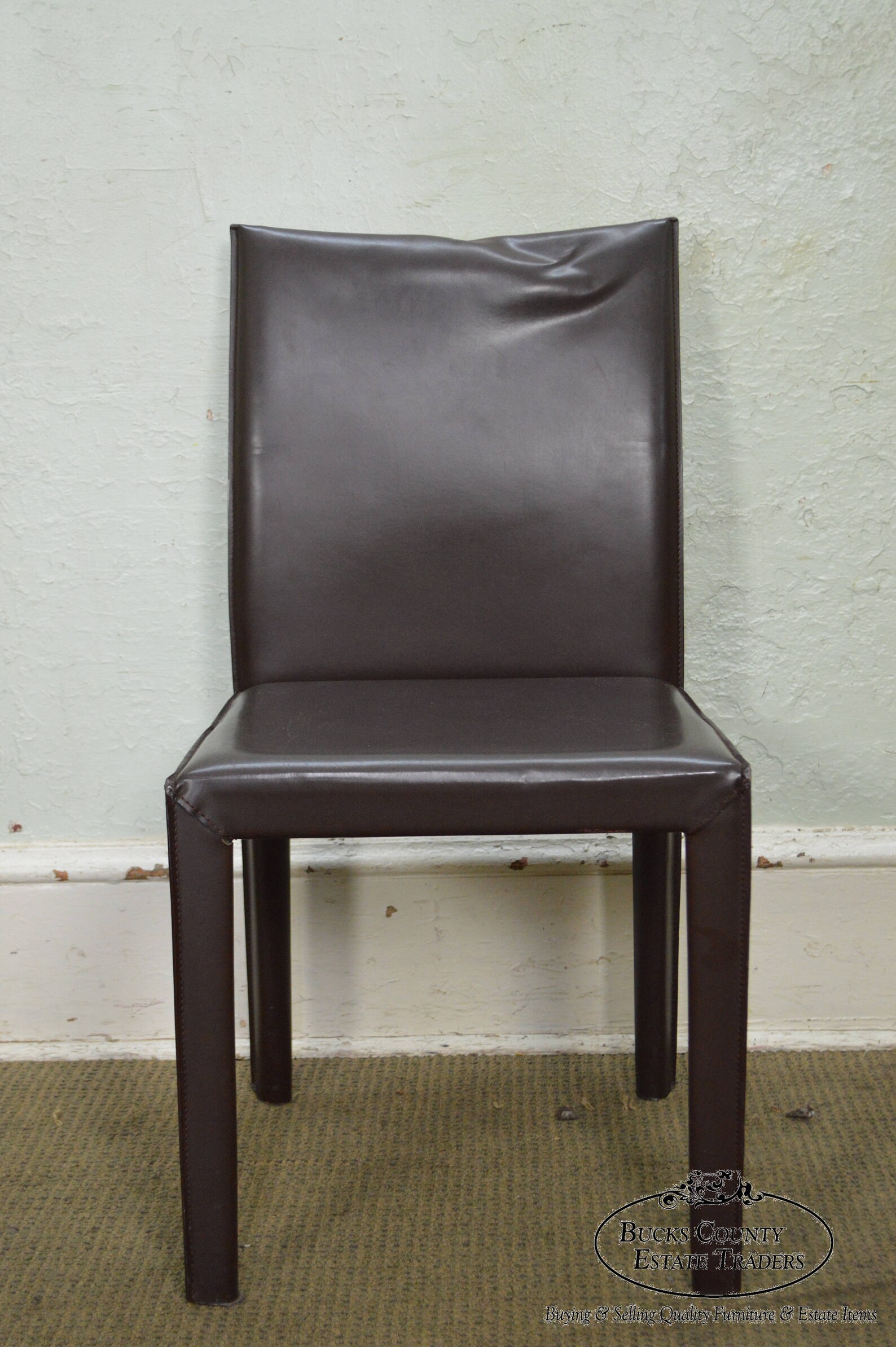 Maria Yee Set of 12 Brown Leather Dining Chairs | Etsy