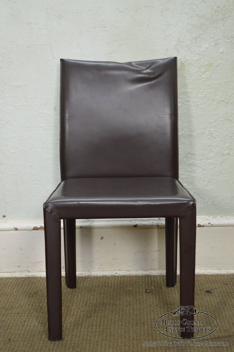 Maria Yee Set of 12 Brown Leather Dining Chairs | Etsy