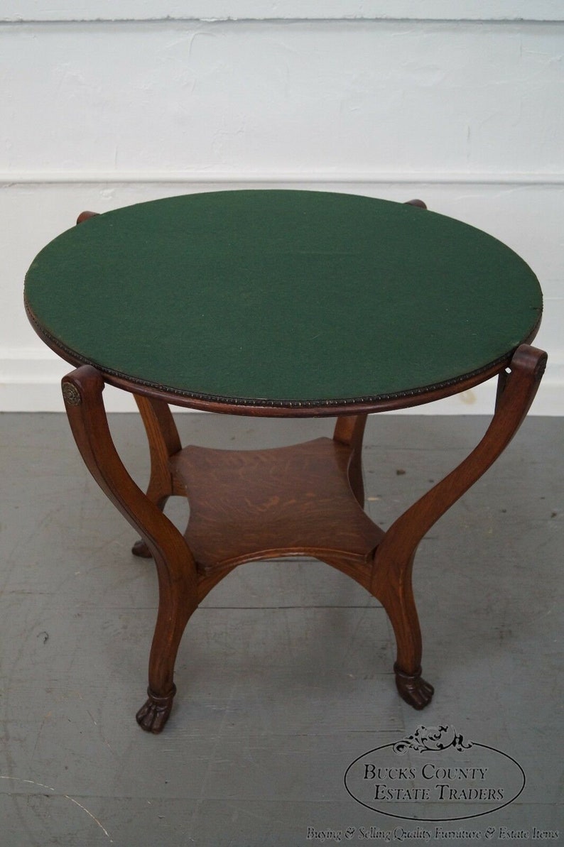 Hunzinger Antique Oak Flip Top Game Table | Etsy
