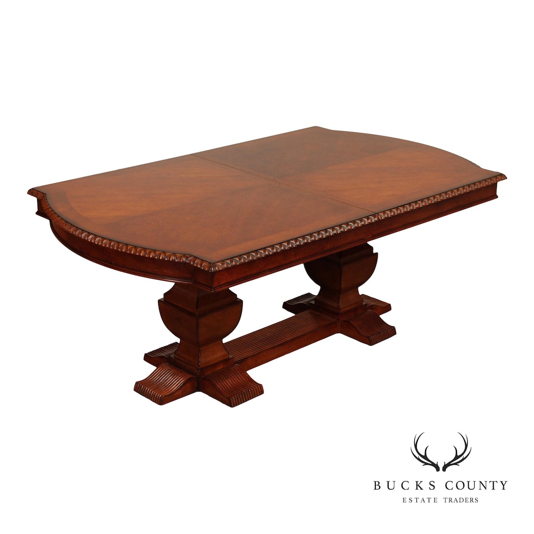Hickory White Legends Collection Trestle Base Expandable Dining Table ...
