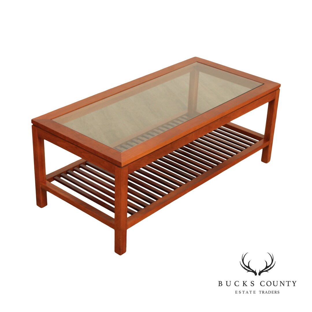 Stickley Furniture Cherry and Glass Two-tier Cocktail Table - Etsy
