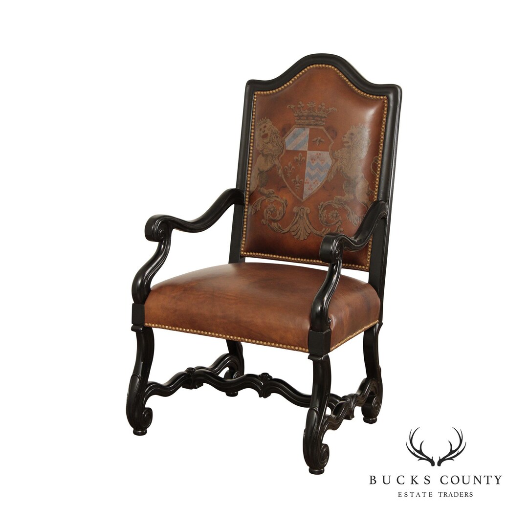 Ferguson Copeland European Country Crest Leather Armchair - Etsy