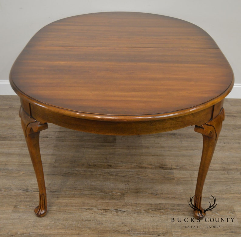 Statton Cherry Oxford Finish Oval Queen Anne Dining Table | Etsy