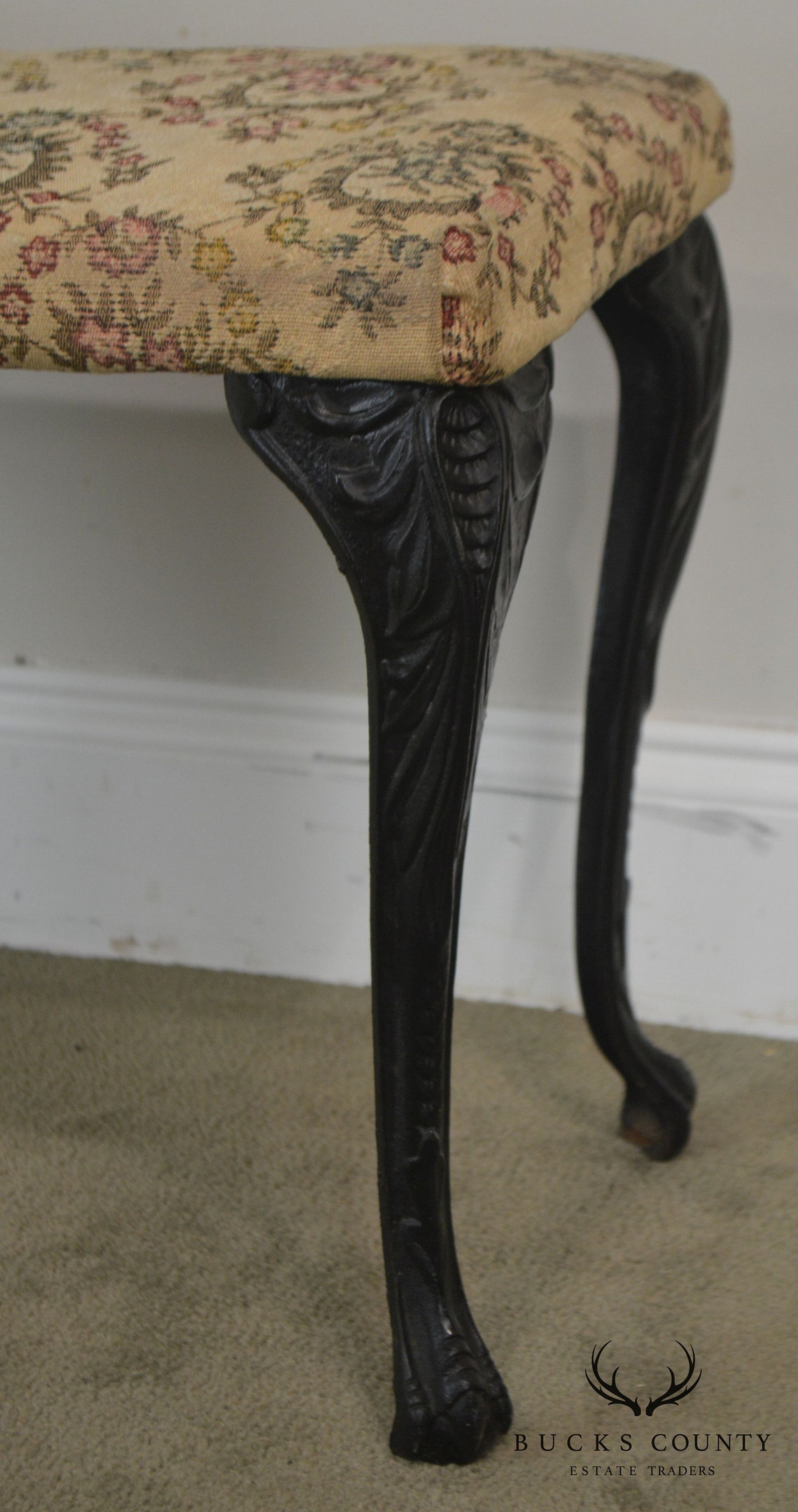 Antique Rococo Style Iron Leg Vanity Bench | Etsy