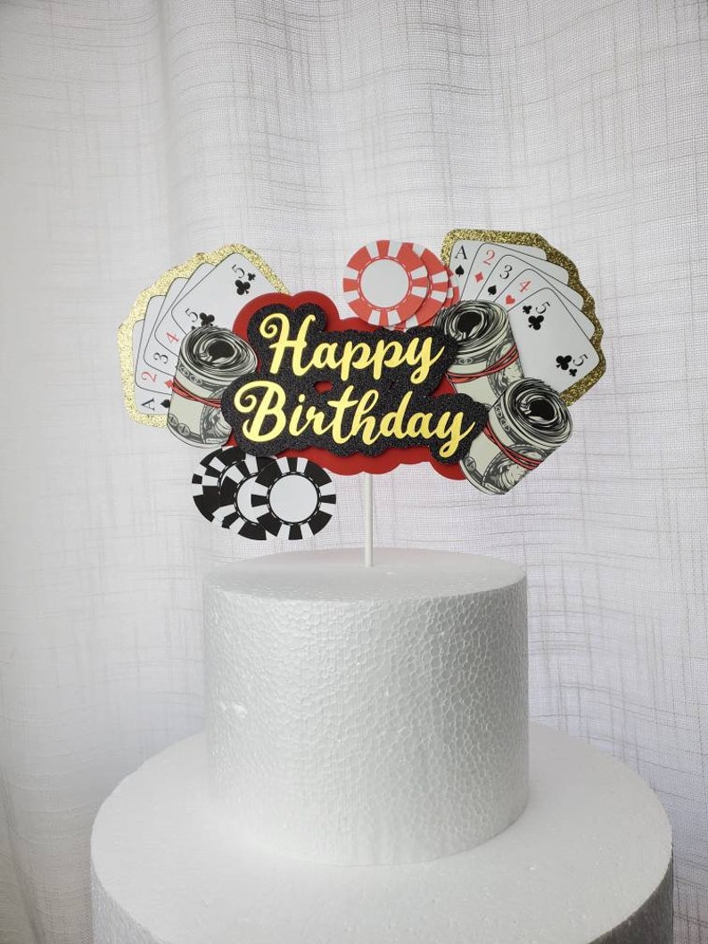 Casino & Money Cardstock Cake Topper | Etsy