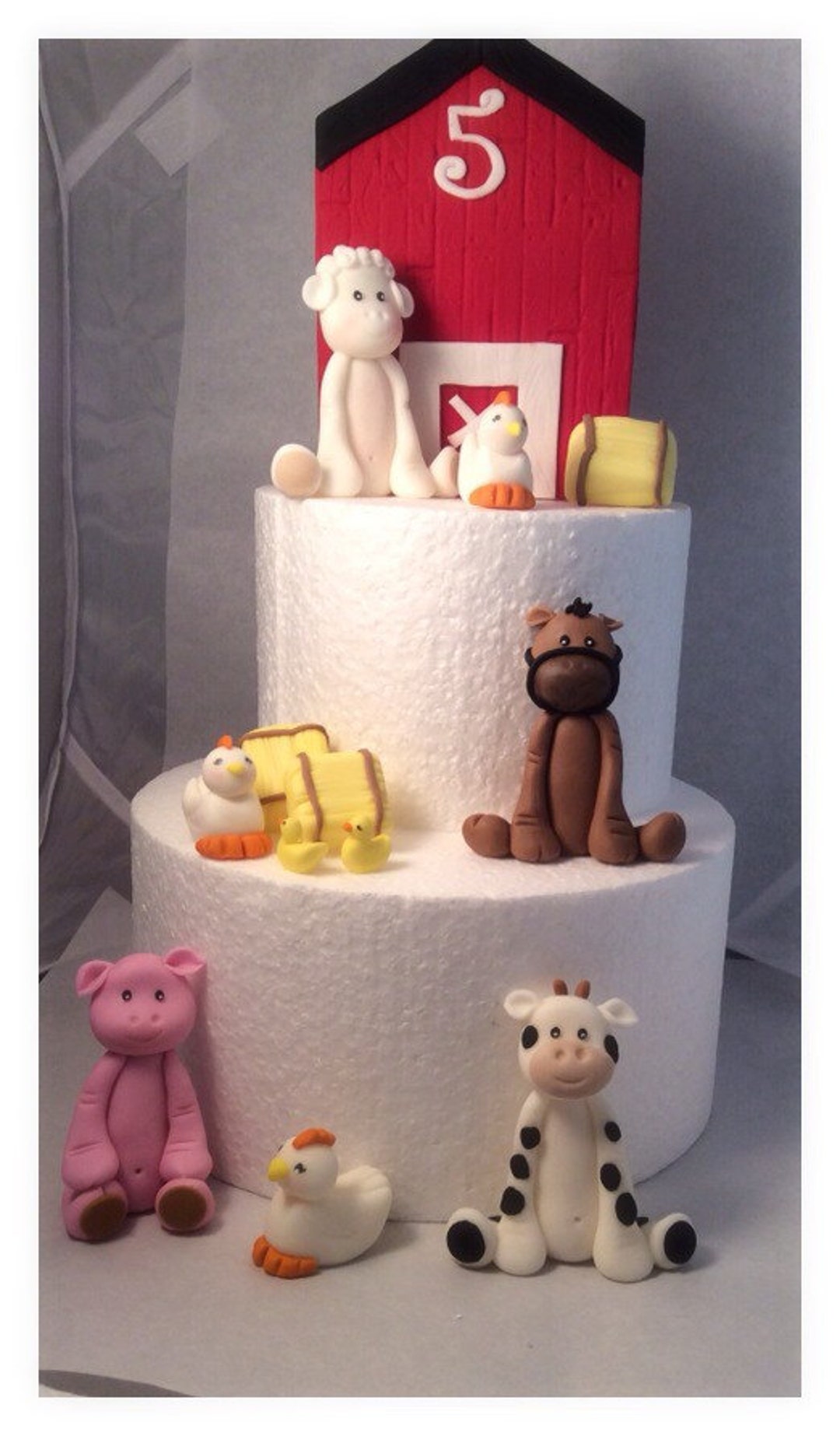 Fondant Farm Animal & Barn Cake Toppers - Etsy