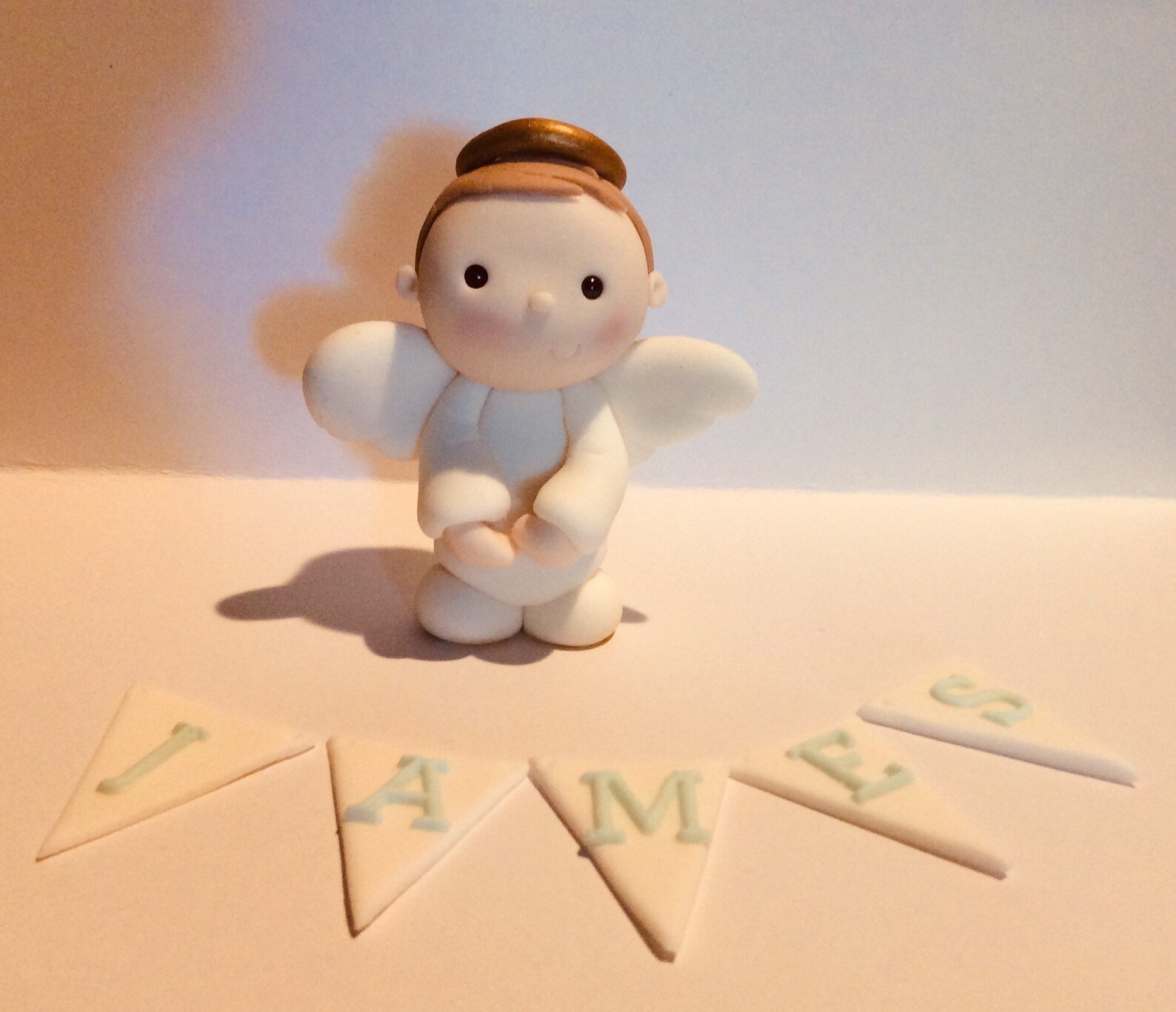 Fondant Angel Boy Cake Topper - Etsy