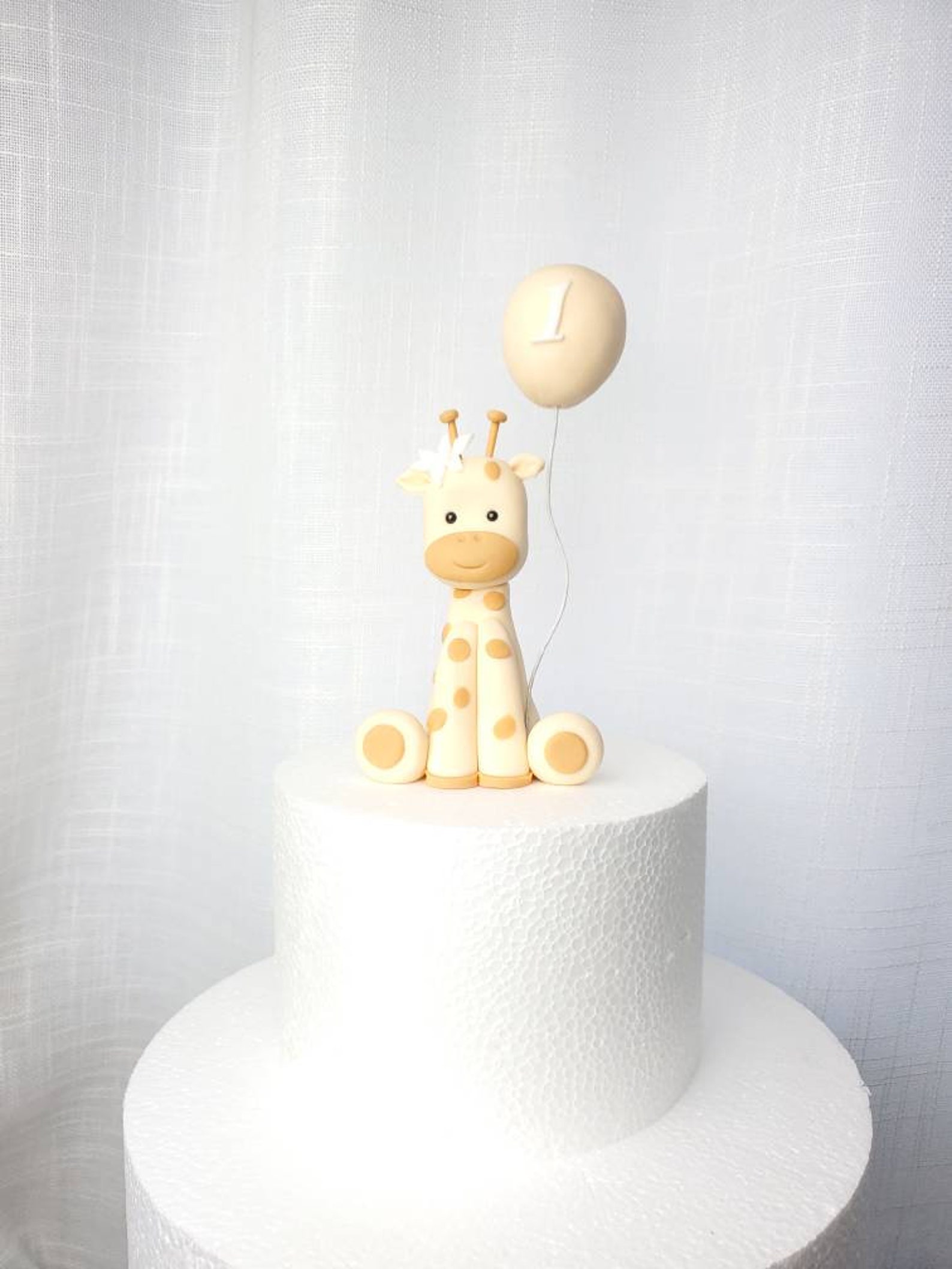 Fondant Giraffe Cake Topper With Balloon | Etsy
