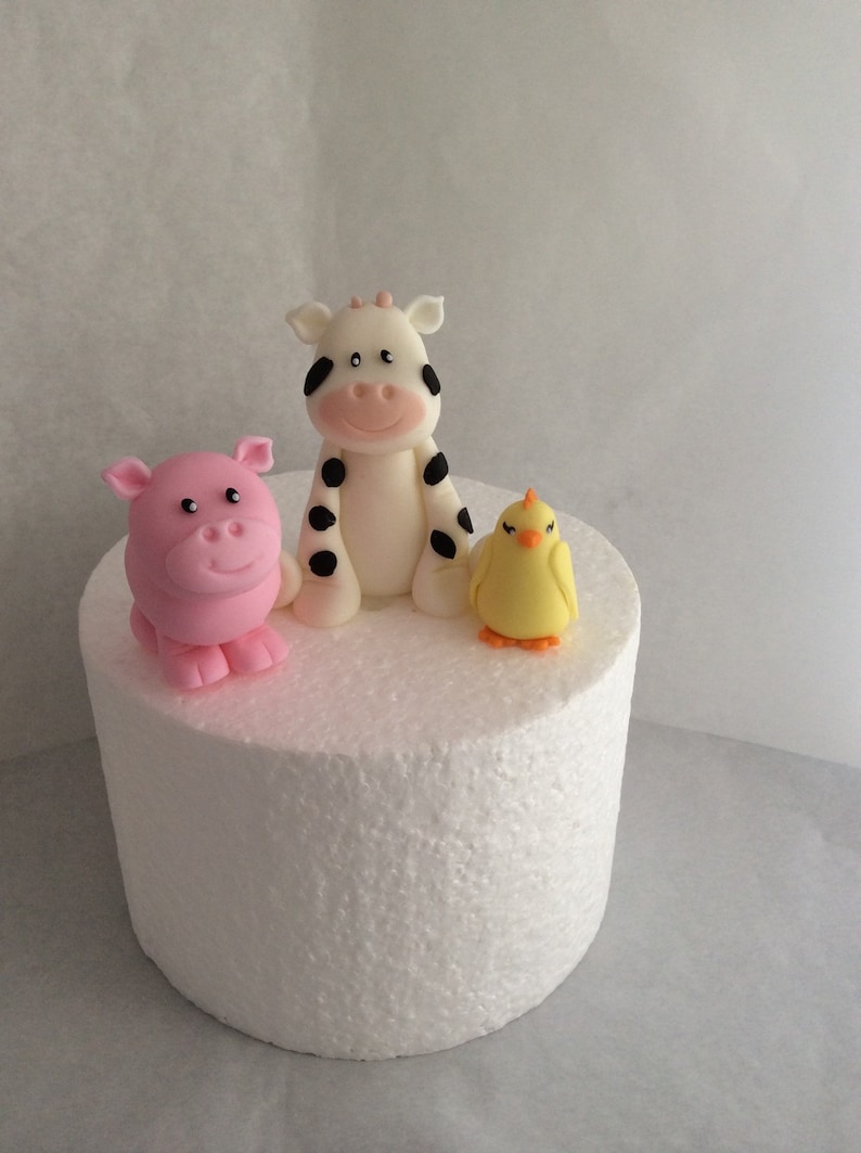 Fondant Farm Animal Toppers Cow Chicken Pig & Chick Fondant - Etsy