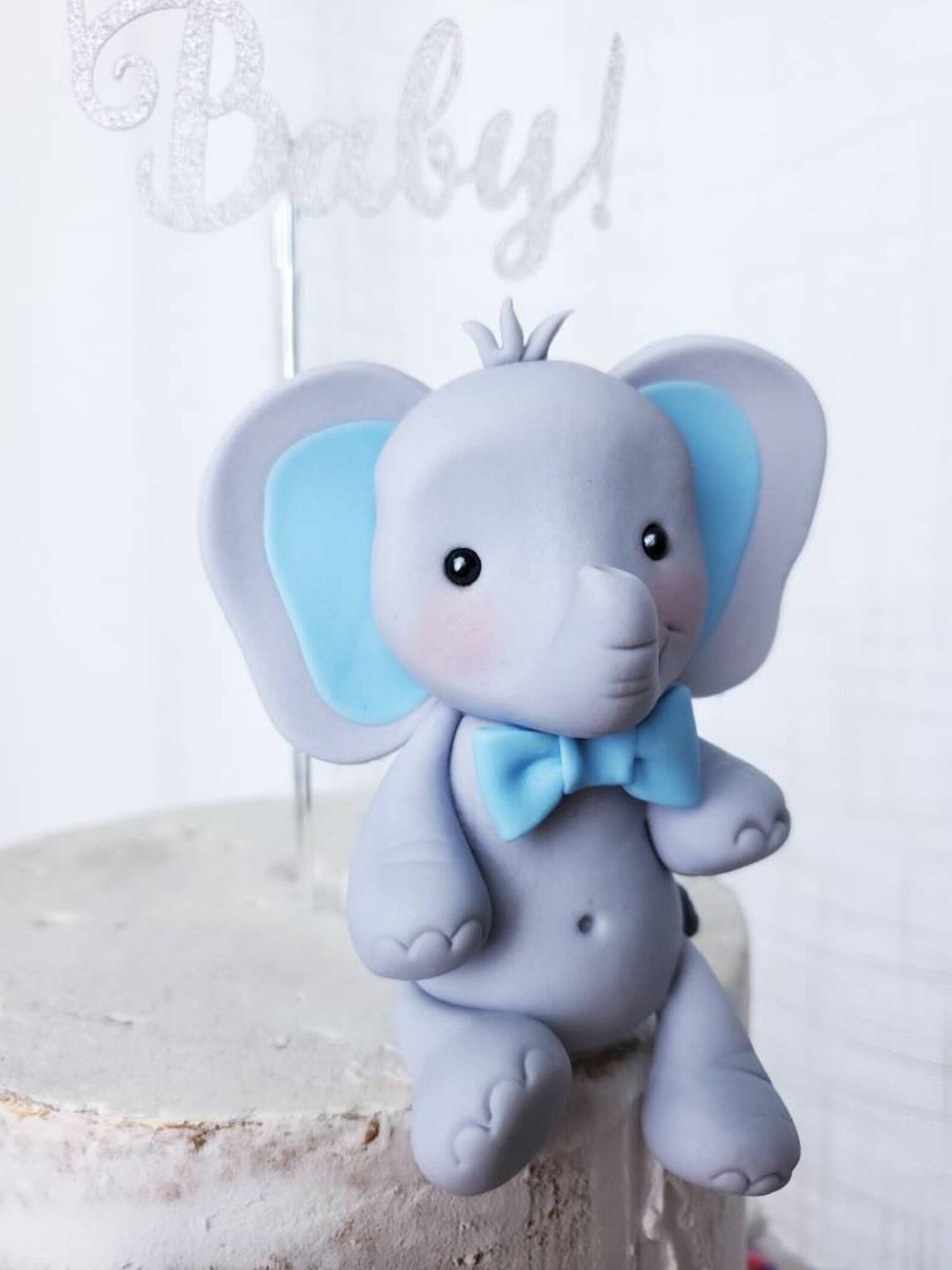 Fondant Boy Elephant and oh Baby Cake Toppers - Etsy
