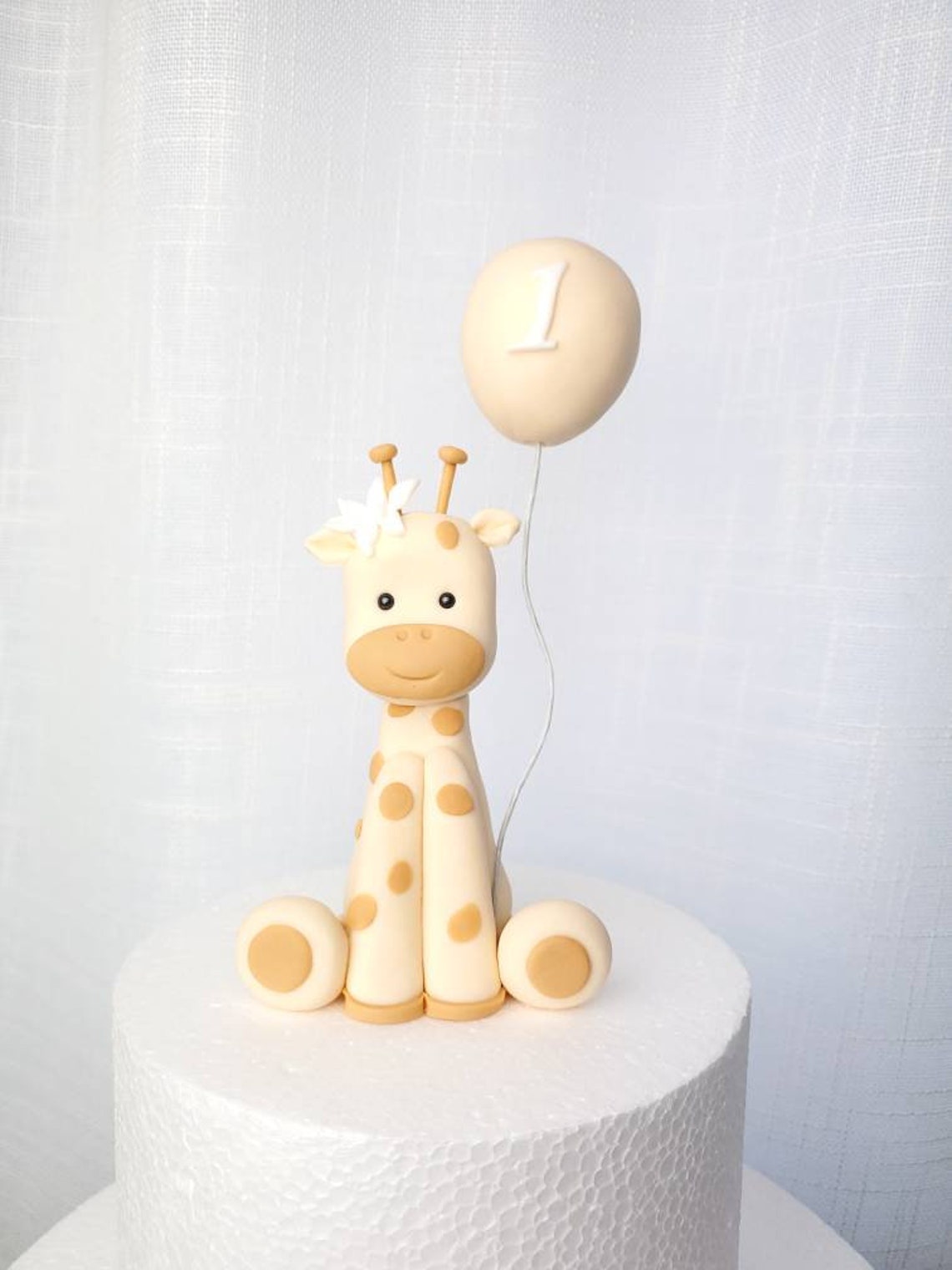 Fondant Giraffe Cake Topper With Balloon - Etsy