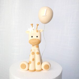 Fondant Giraffe Cake Topper With Balloon Birthday Cake Cake - Etsy