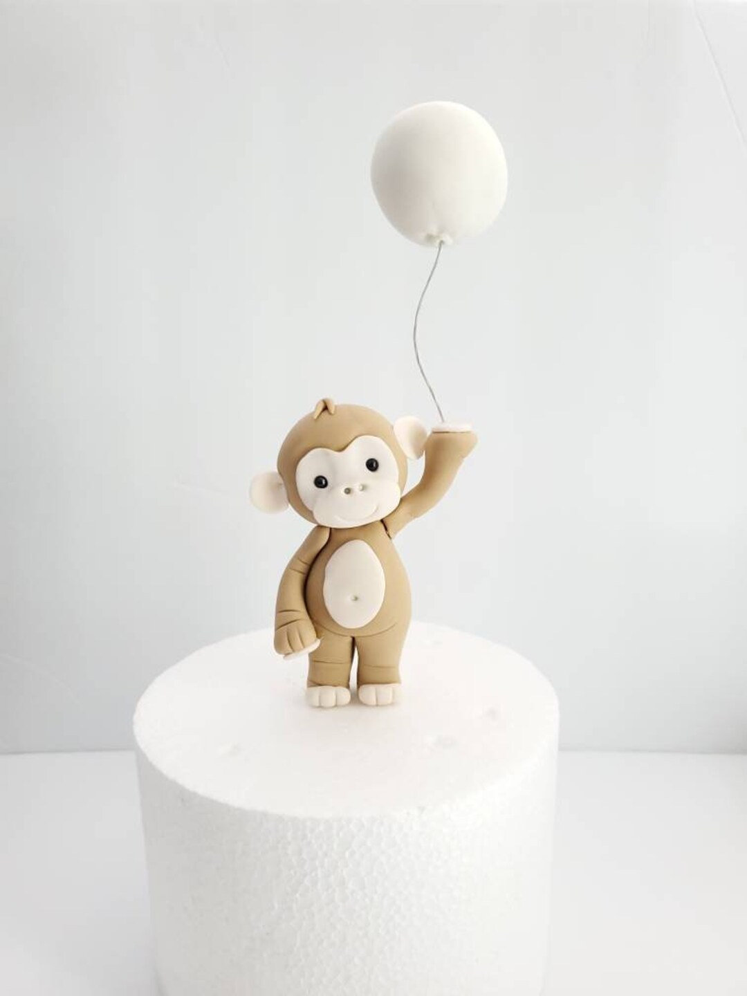 Fondant Monkey Cake Topper With Balloon - Etsy