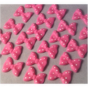 50 Fondant Bows With Polka Dots Dark Pink - Etsy