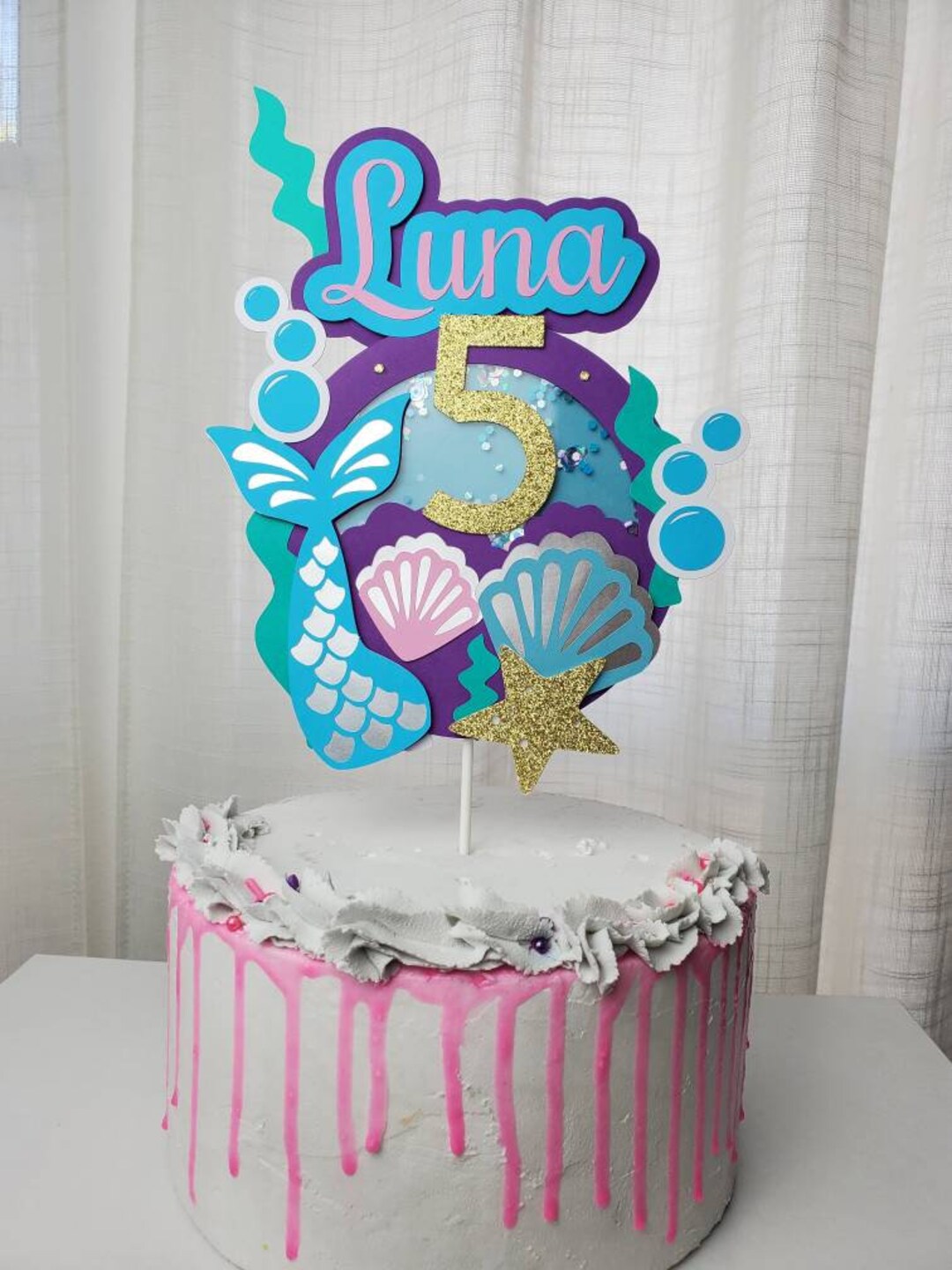 Mermaid Theme Custom Cake Topper - Etsy