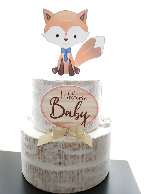 Woodland Cake Topper Fox in the Woods Cake Topper Baby | Etsy