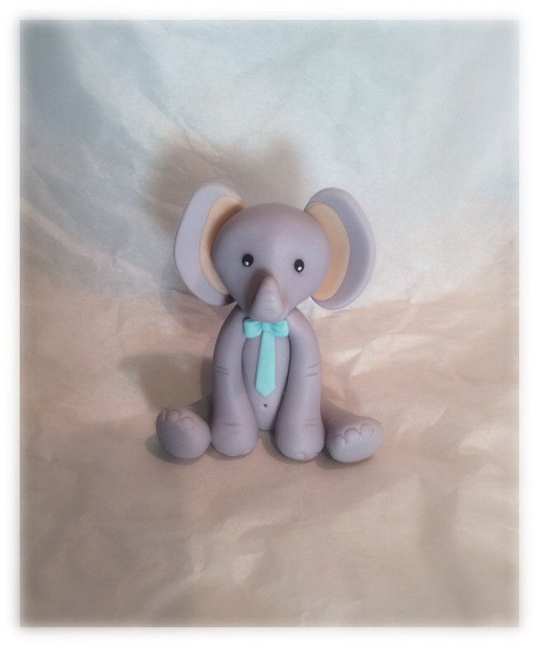 Fondant Elephant Cake Topper 4" Tall - Etsy