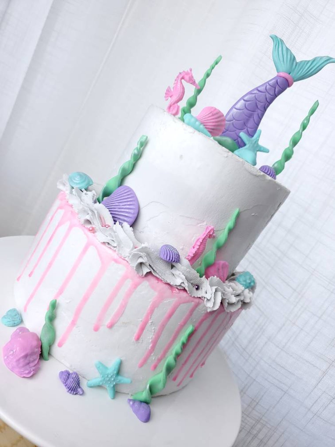 Fondant Mermaid Tail & Seashells Toppers 24 Pieces - Etsy