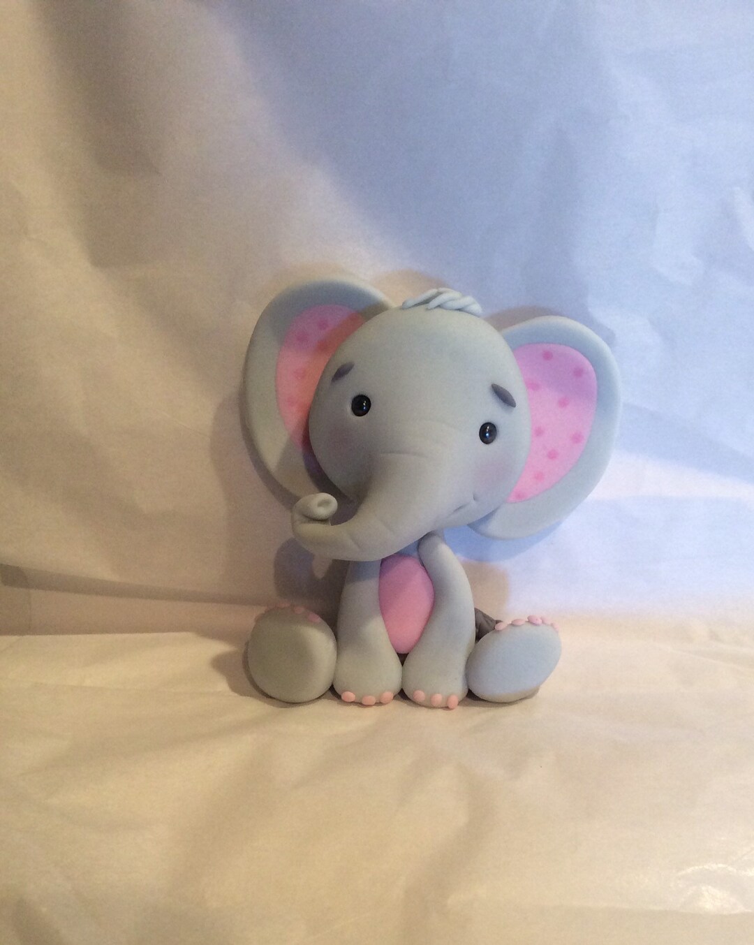 Fondant Elephant Cake Topper PINK - Etsy