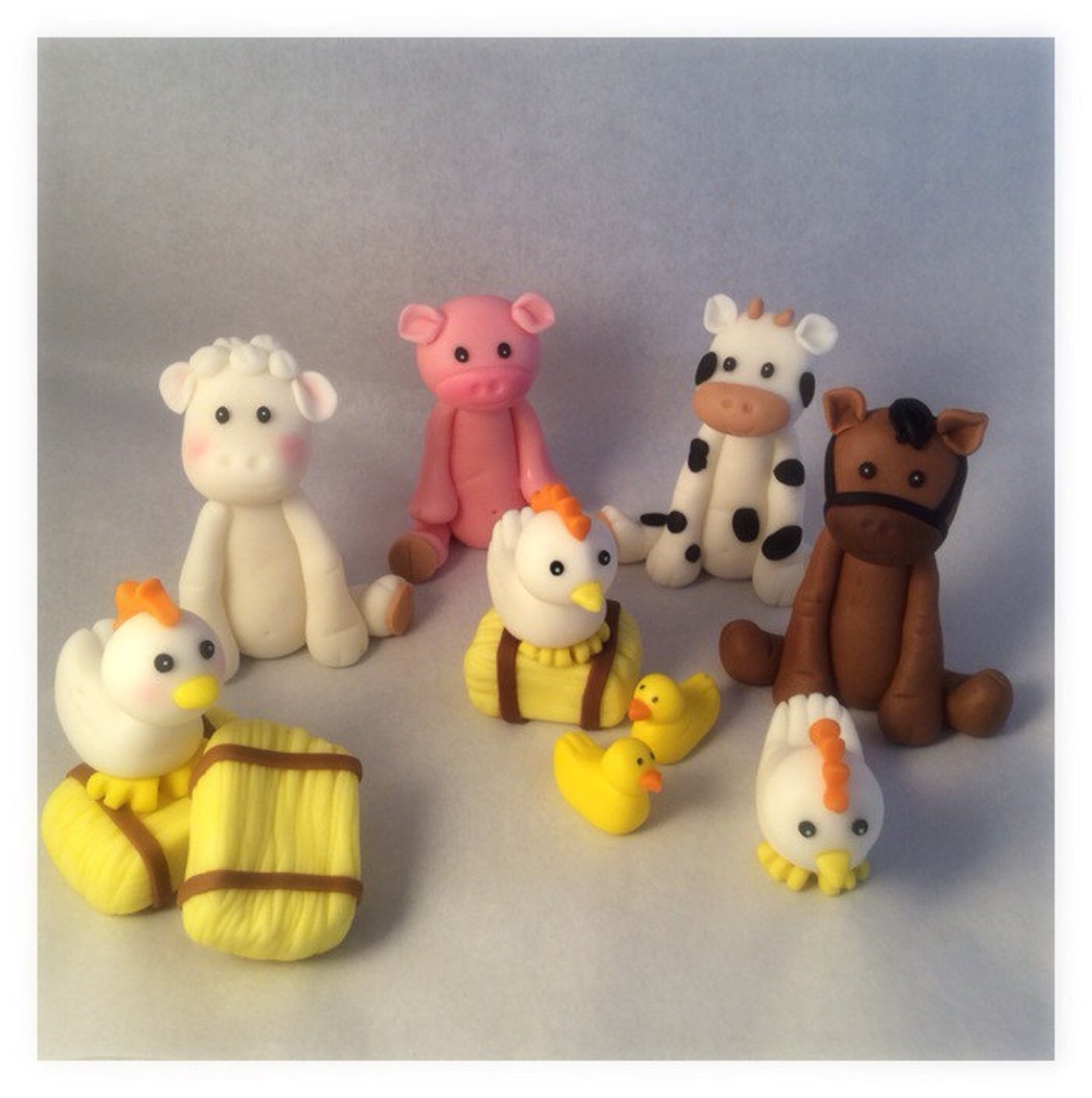 Fondant Farm Animal & Barn Cake Toppers - Etsy