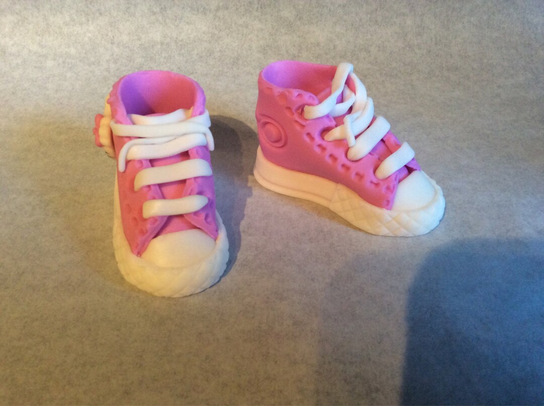 Fondant Pink Girl Shoe Toppers - Etsy