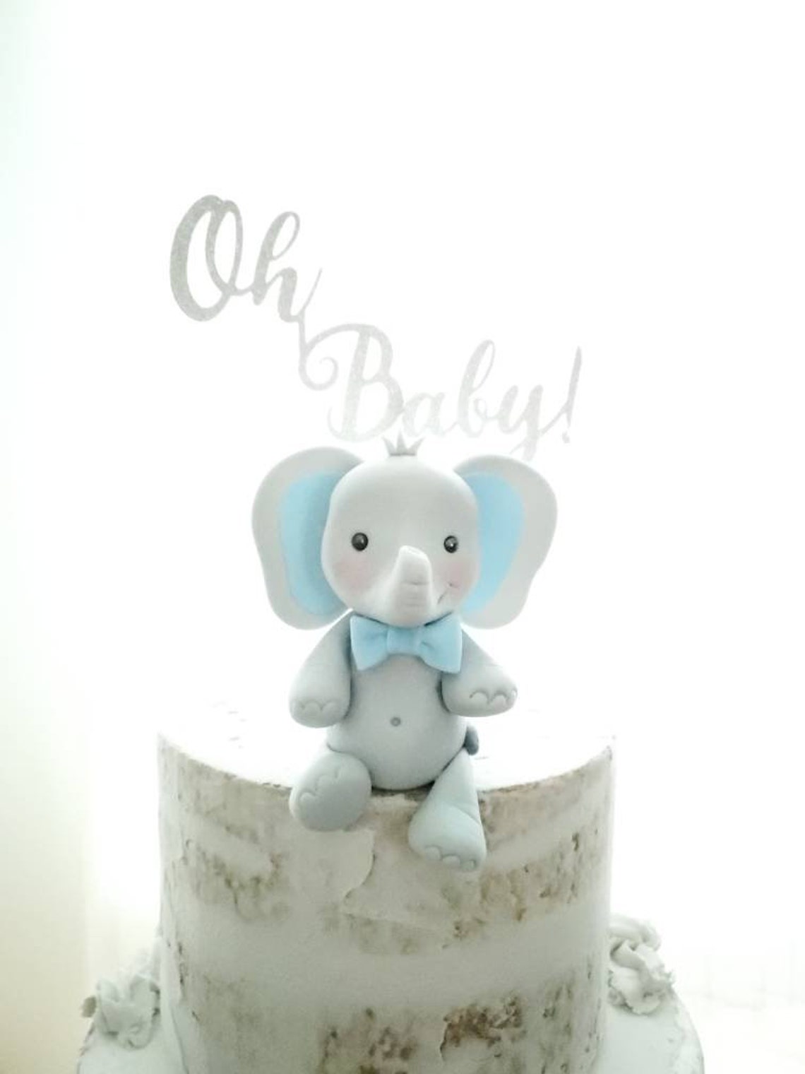Fondant Boy Elephant and oh Baby Cake Toppers - Etsy
