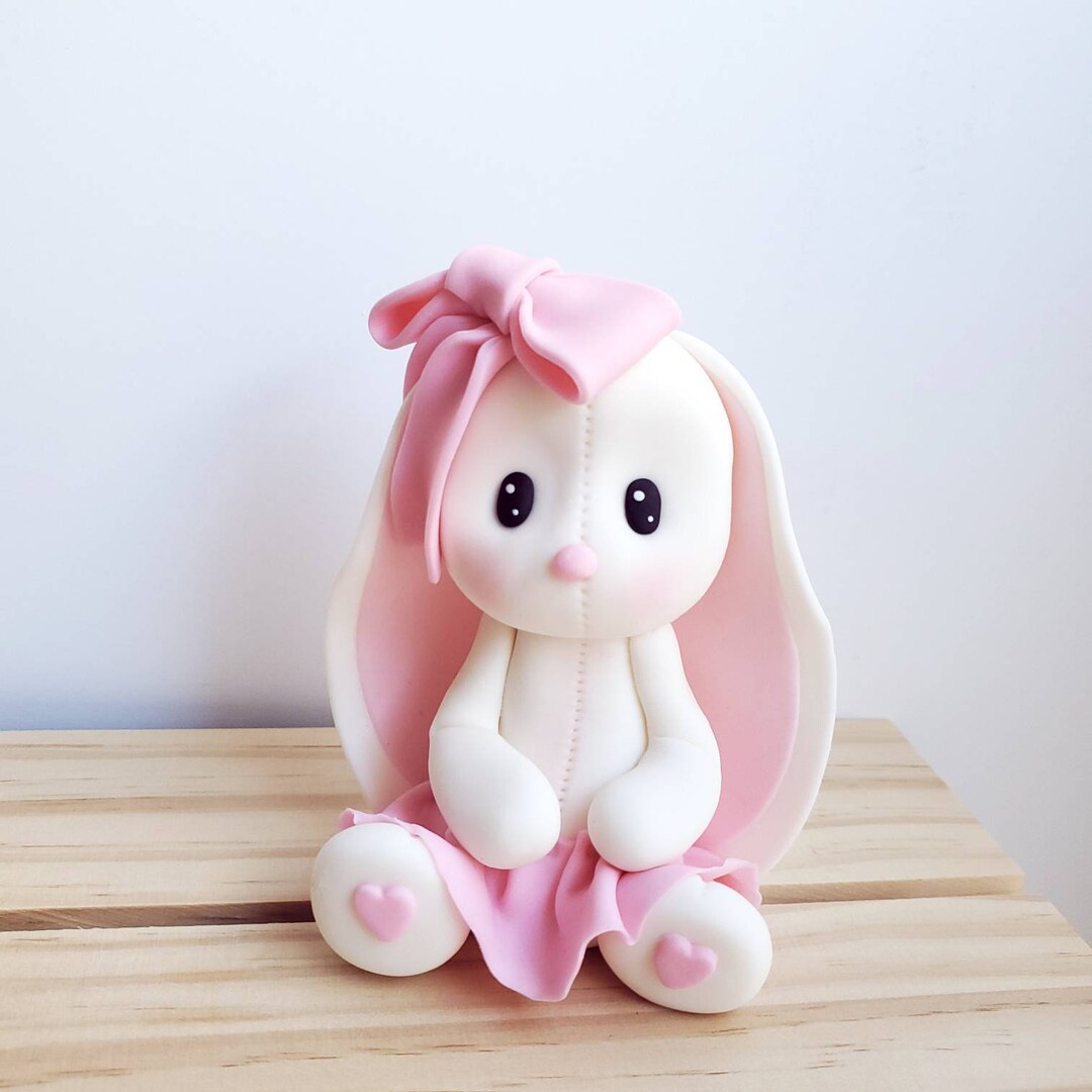 Fondant Bunny With Tutu Cake Topper - Etsy