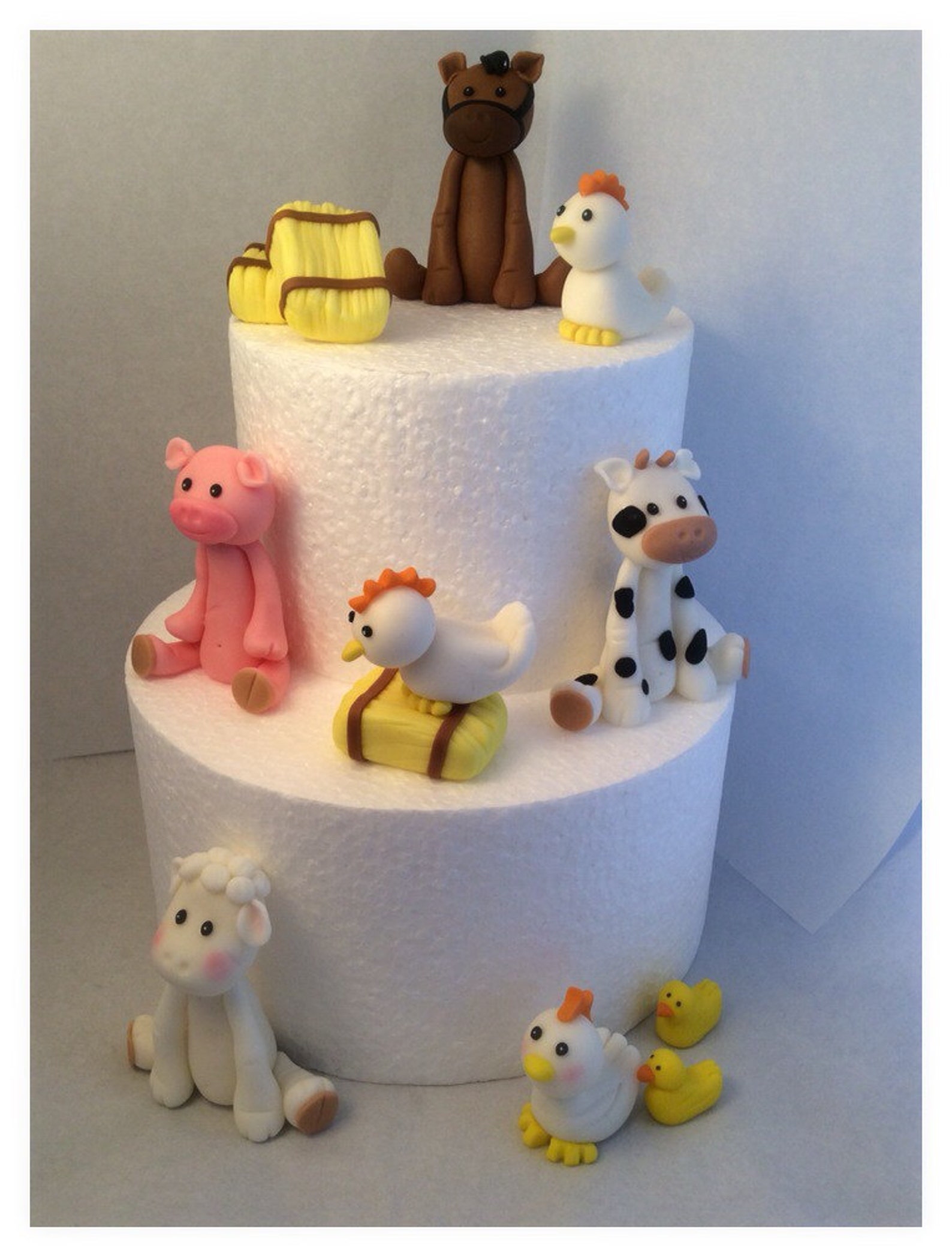 Fondant Farm Animal & Barn Cake Toppers - Etsy