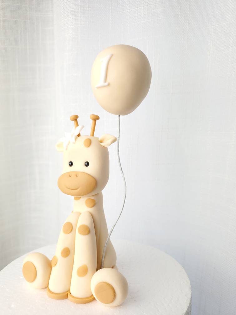 Fondant Giraffe Cake Topper With Balloon | Etsy