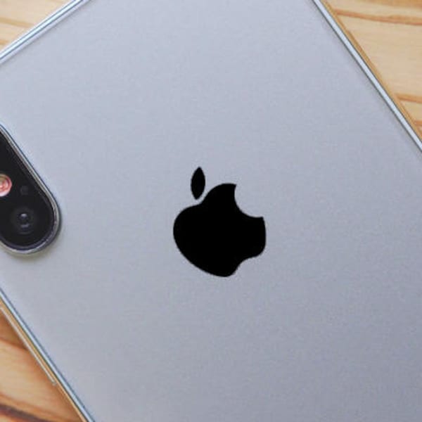 Apple Black Logo Sticker - Etsy