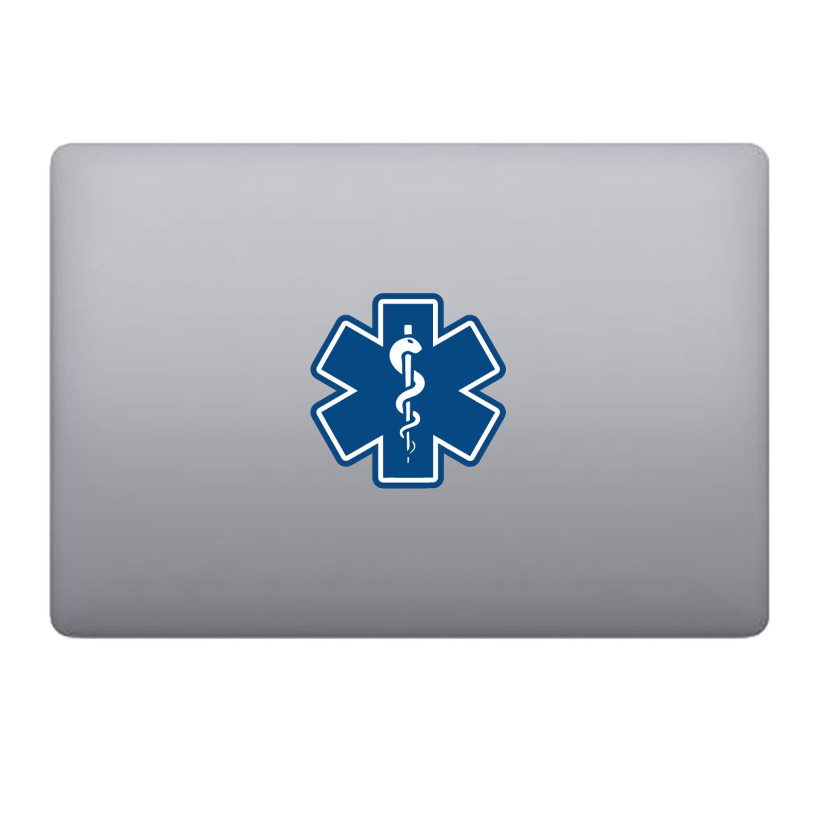 Caduceus Snake Staff Medical Symbol Blue - Indoor Outdoor Vinyl Decal ...