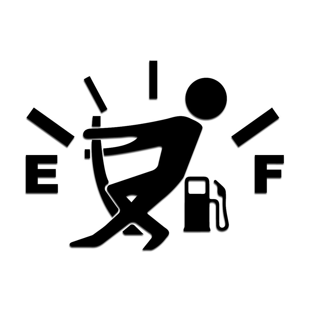 Stick Figure Fighting Empty Fuel Tank Indicator - Vinyl Decal for ...